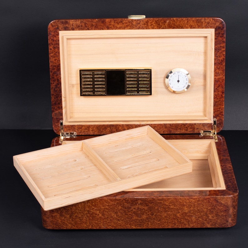 Oak Wood Humidor, Luxury Cigar Box Cigar Storage High Quality Cigar ...