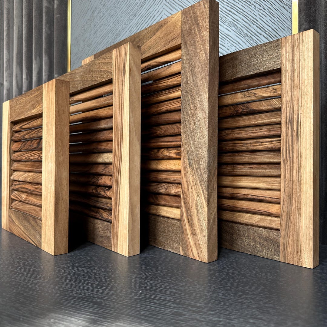 Custom Walnut Wood Vent Cover: Wooden Shutter Air Return - Etsy