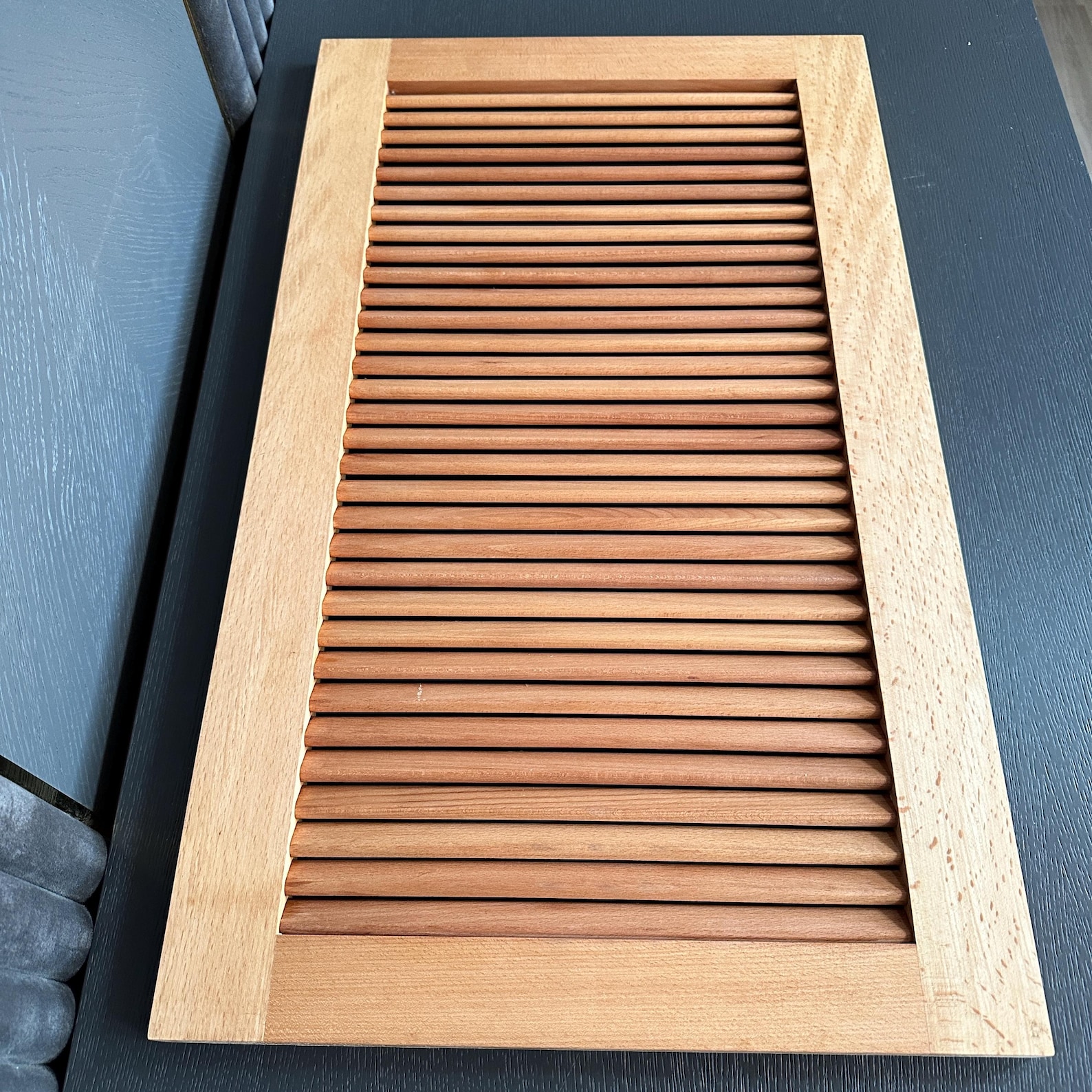Handmade Beech Wood Louvered Cabinet Door: Custom Shutter Door - Etsy