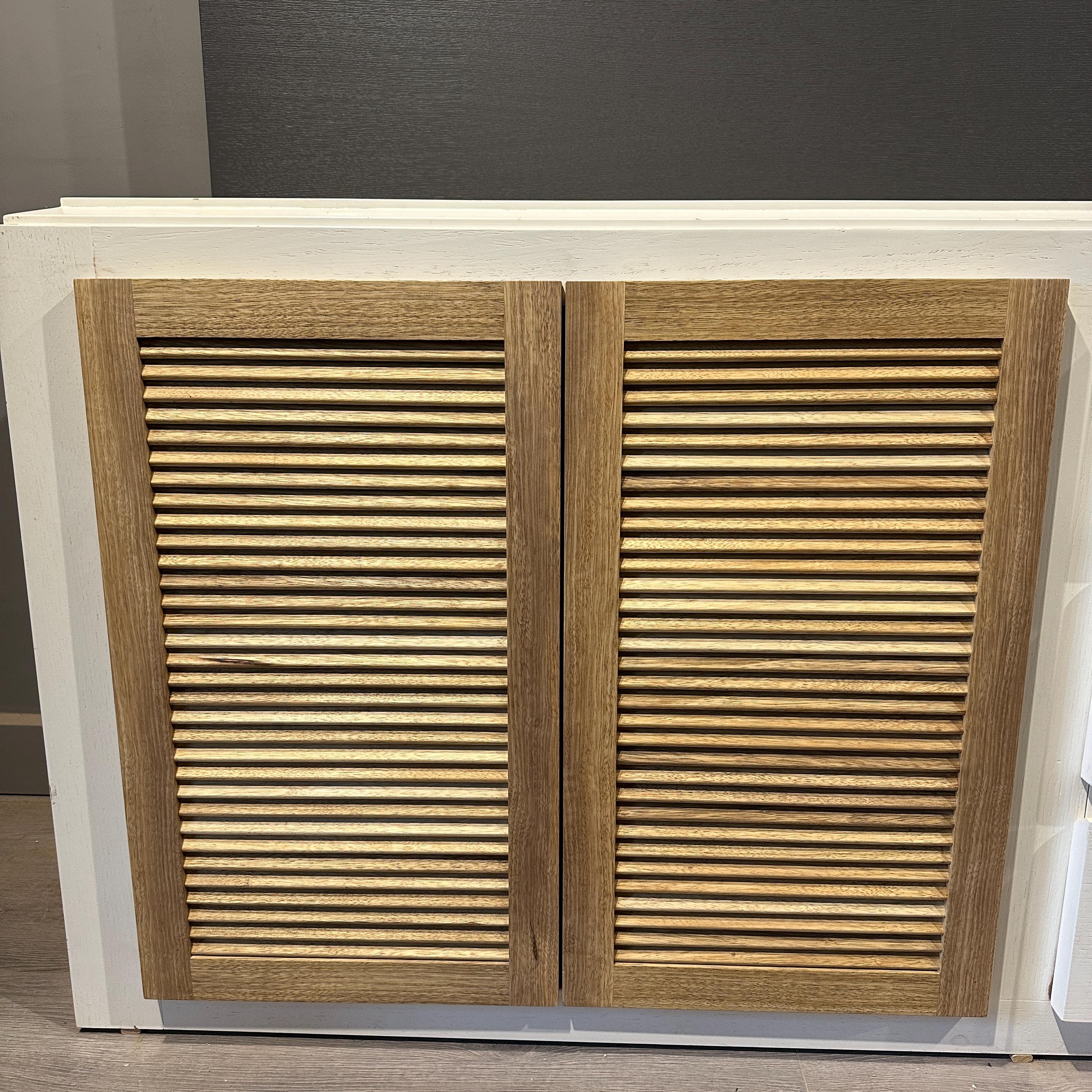 Handcrafted Limba Wood Louvered Cabinet Doors Best Roller Shutter Cabinet Door - Etsy