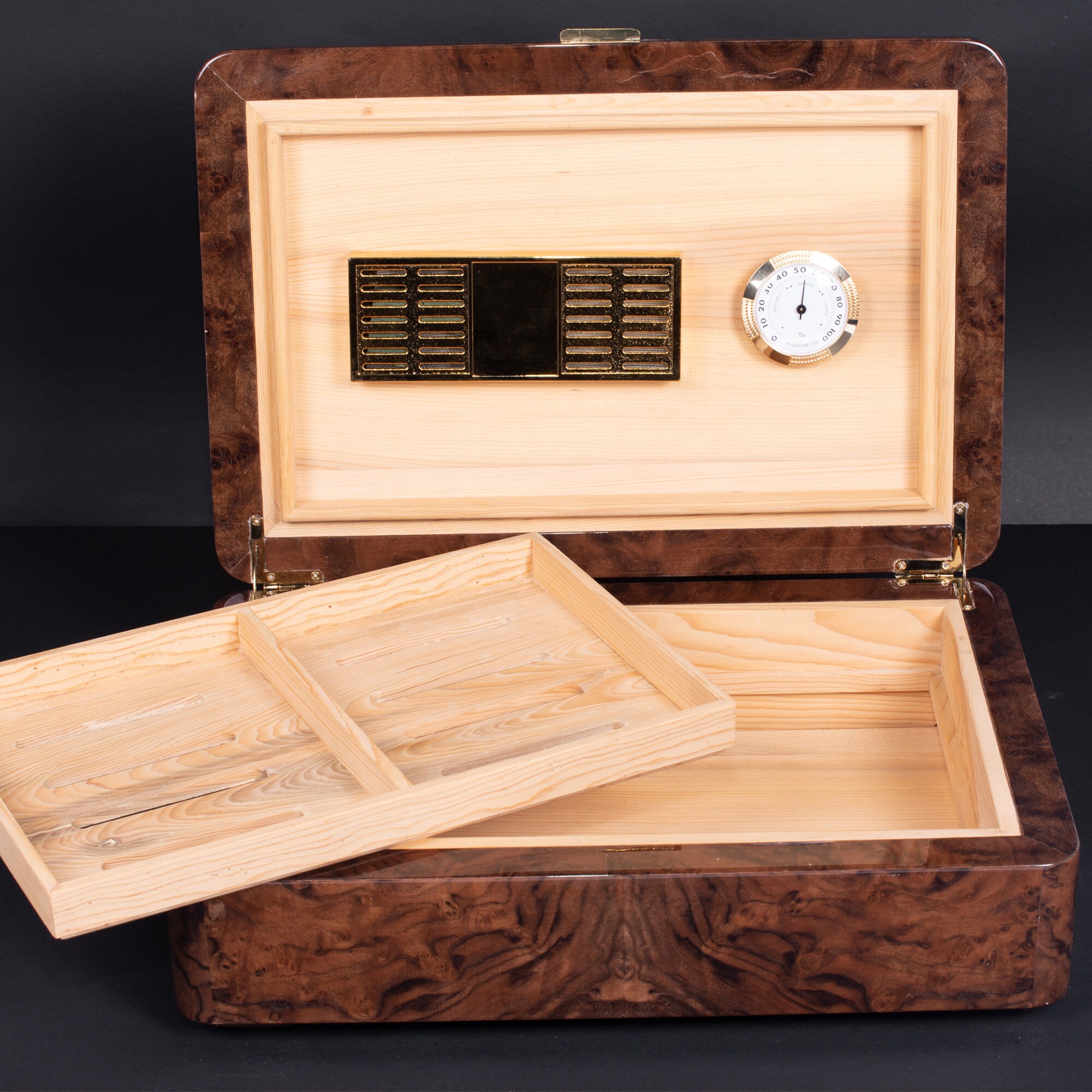 Walnut Wood Humidor Luxury Cigar Box Storage High Quality Cigar Storage ...