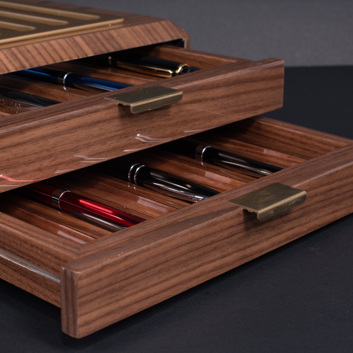 Walnut Wood Pen Display Pen Collection Storage Case Office - Etsy
