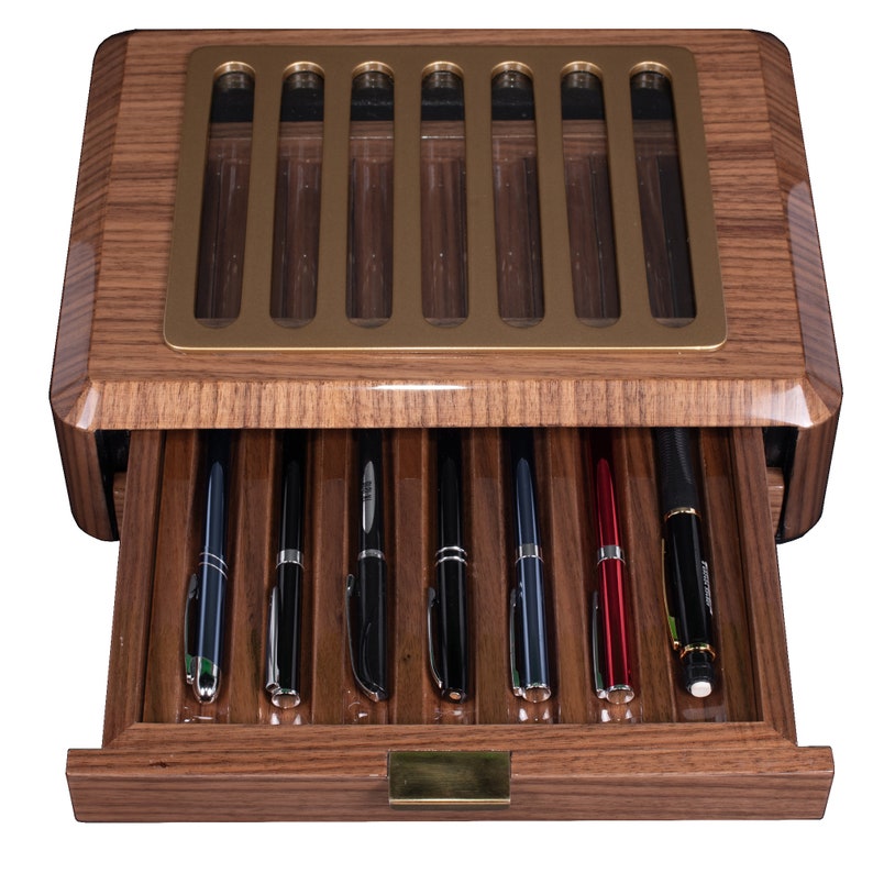 Walnut Wood Pen Display Pen Collection Storage Case Office - Etsy