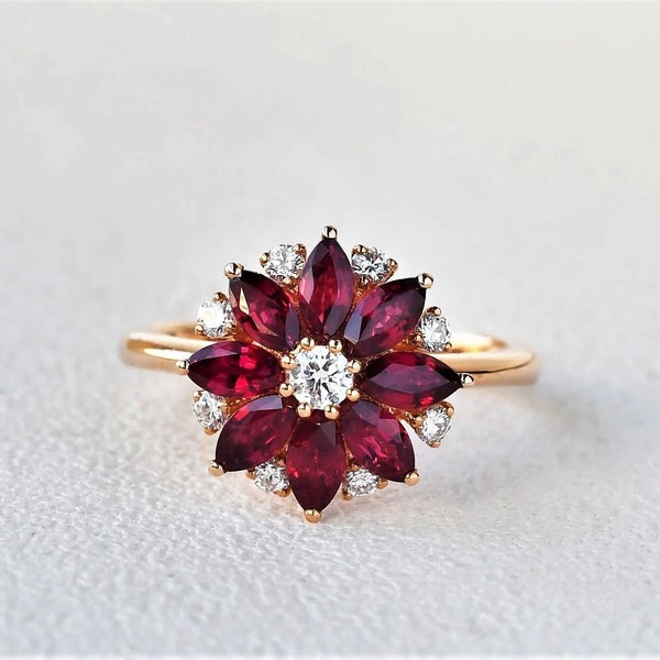 Modern Ruby Ring - Etsy