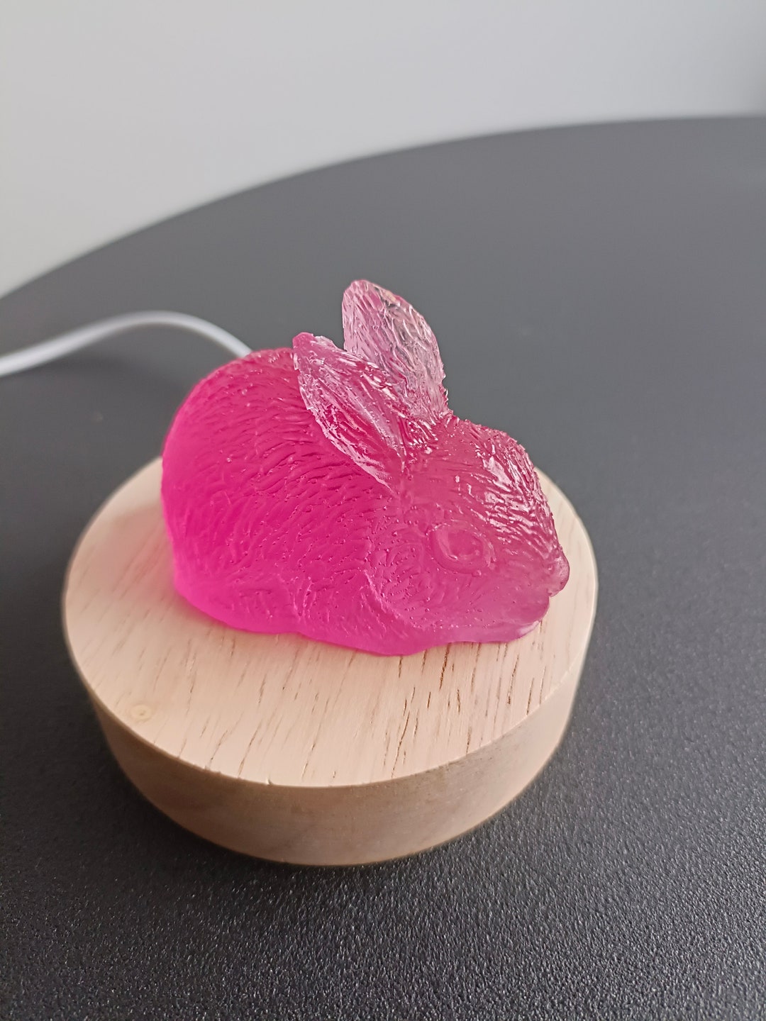 Customizable Recumbent Rabbit Resin Night Lamp - Etsy