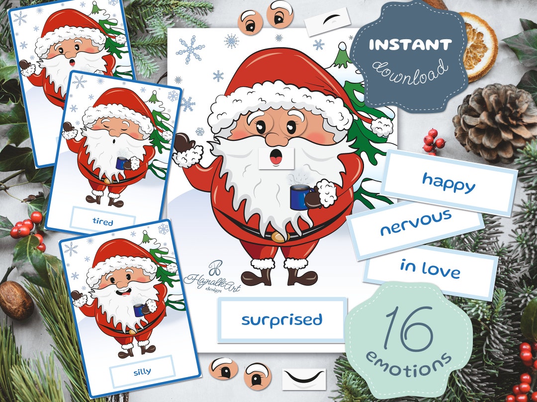 Santa Emotions and Feelings Winter Printable Activity, Homeschool ...