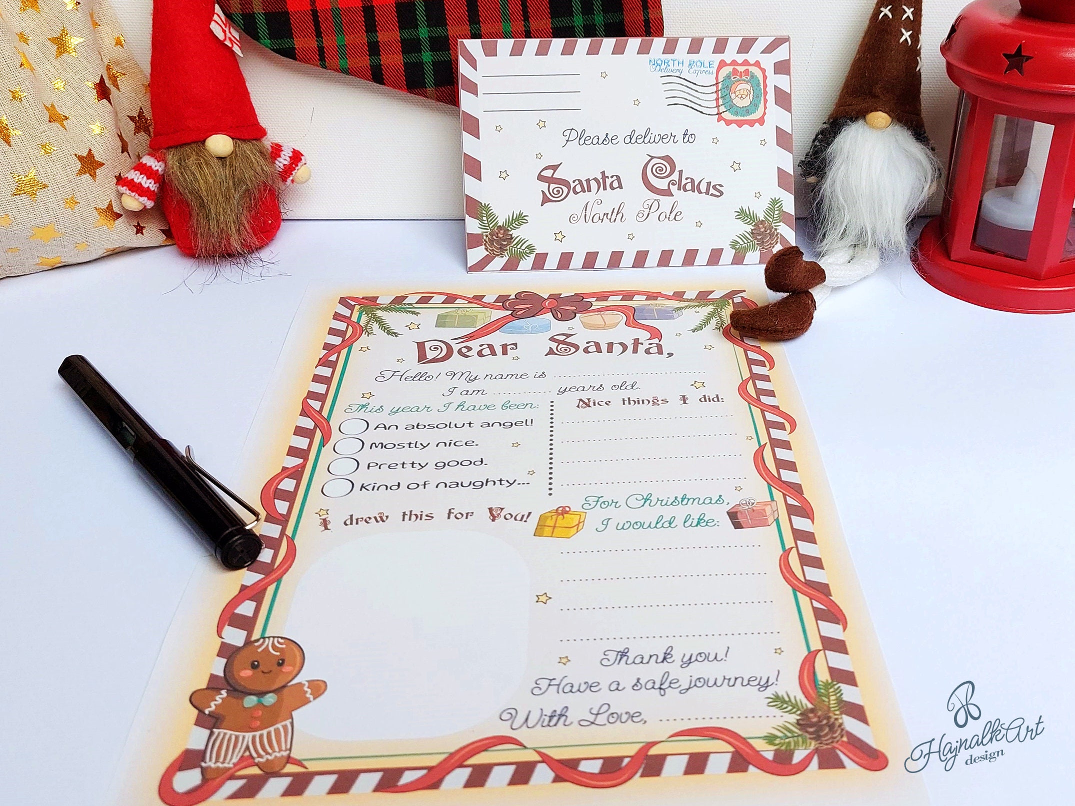 Printable Letter to Santa, Santa Letter Kit, Kids Letter to Santa ...