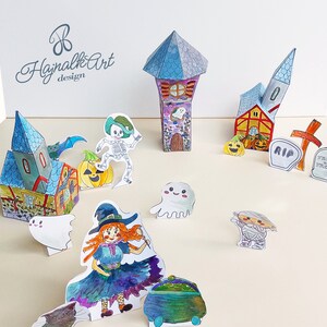 Haunted House Printable Paper Craft Activity, Halloween Haunted Castle ...