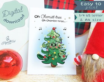 Happy Christmas Card Merry Christmas Chemistry - Etsy