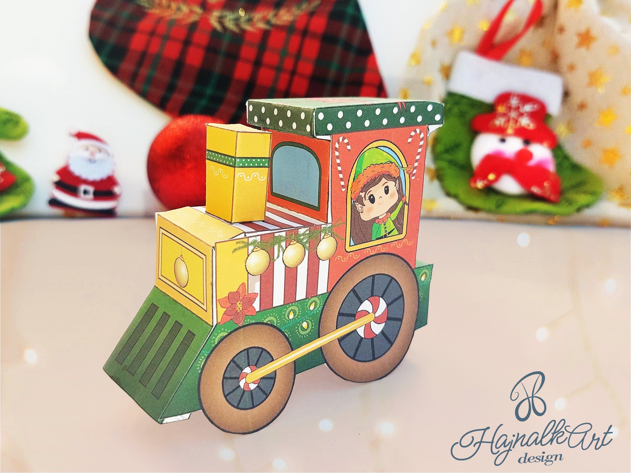 Printable Christmas Train, 3D Polar Express Locomotive With Santa ...
