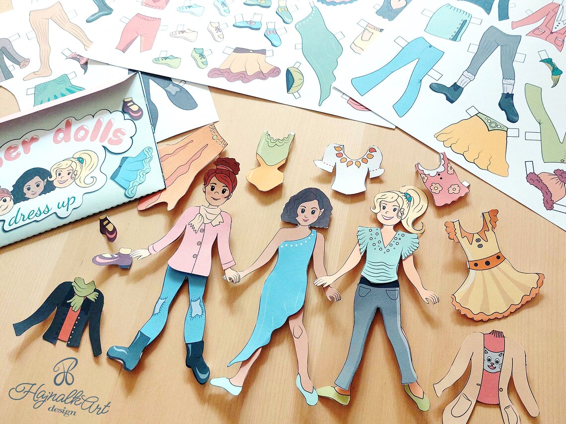 Paper Doll Printable Paper Craft Game Dress up Paper Dolls - Etsy Australia