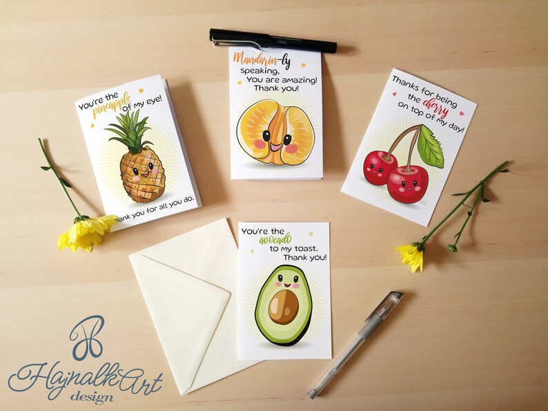 Funny Appreciation Cards With Fruits Printable Thank You Card - Etsy