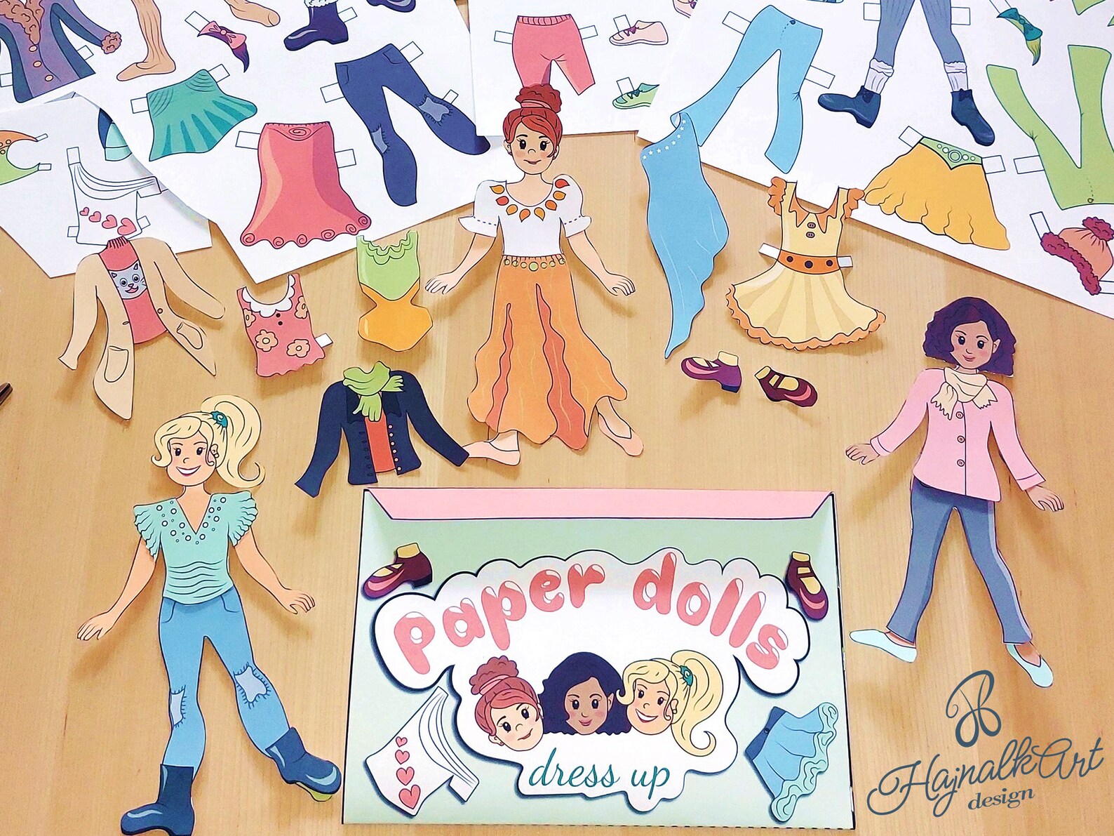 Paper Doll Printable Paper Craft Game, Dress up Paper Dolls With ...