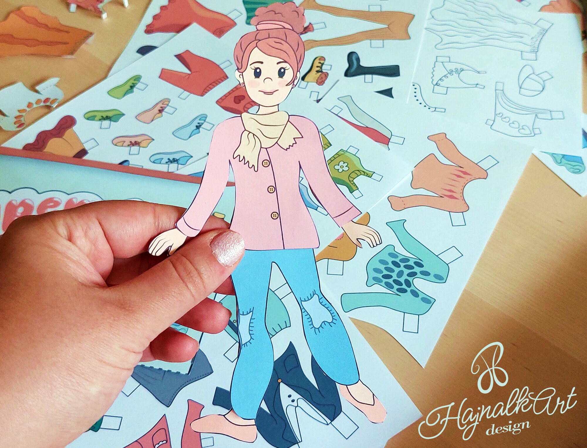 Paper Doll Printable Paper Craft Game, Dress up Paper Dolls With ...