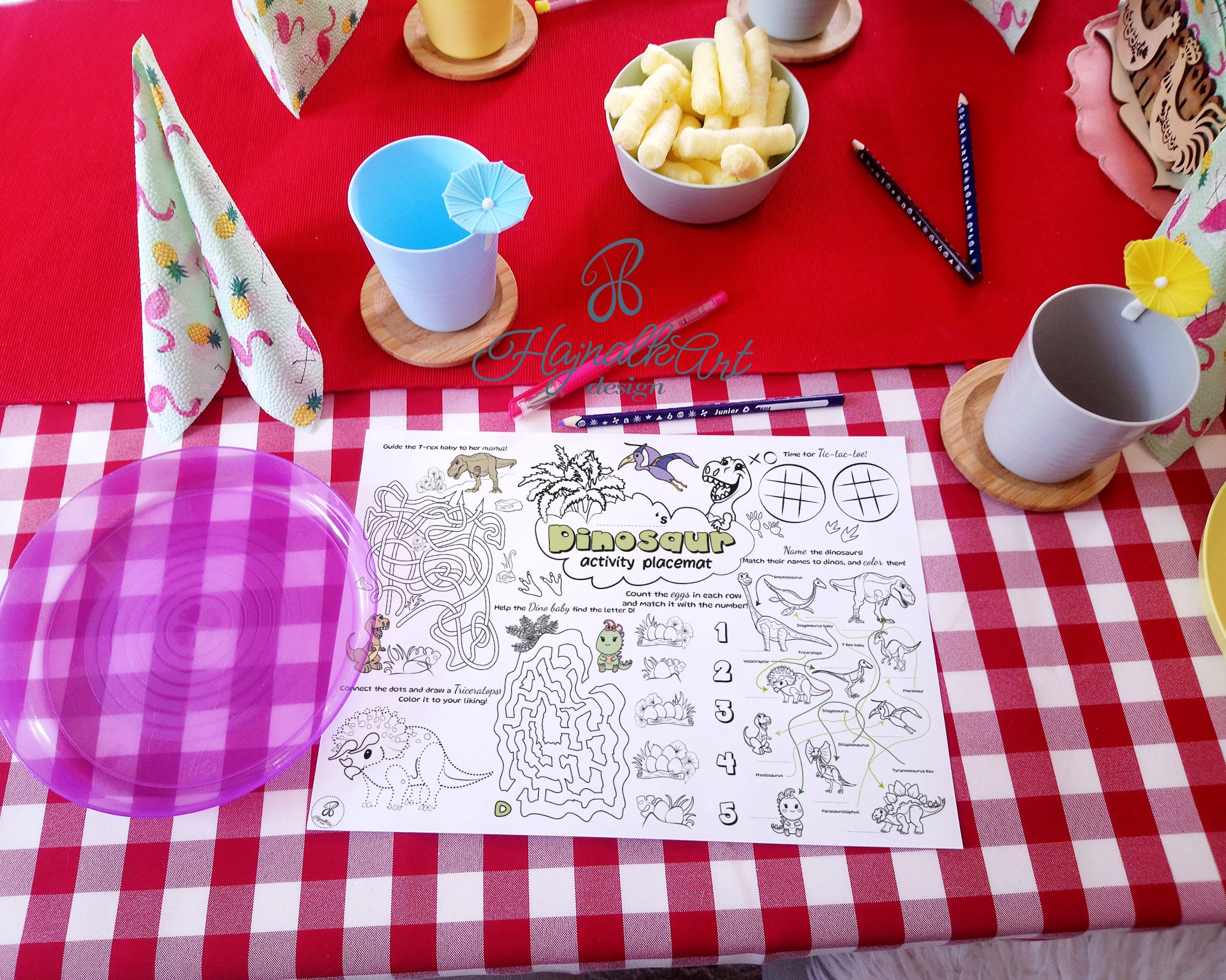 Printable Dinosaur Activity Placemat, Dino Coloring Table Mat, Dinosaur ...