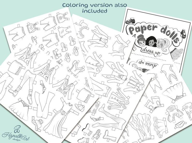 Paper Doll Printable Paper Craft Game, Dress up Paper Dolls With ...