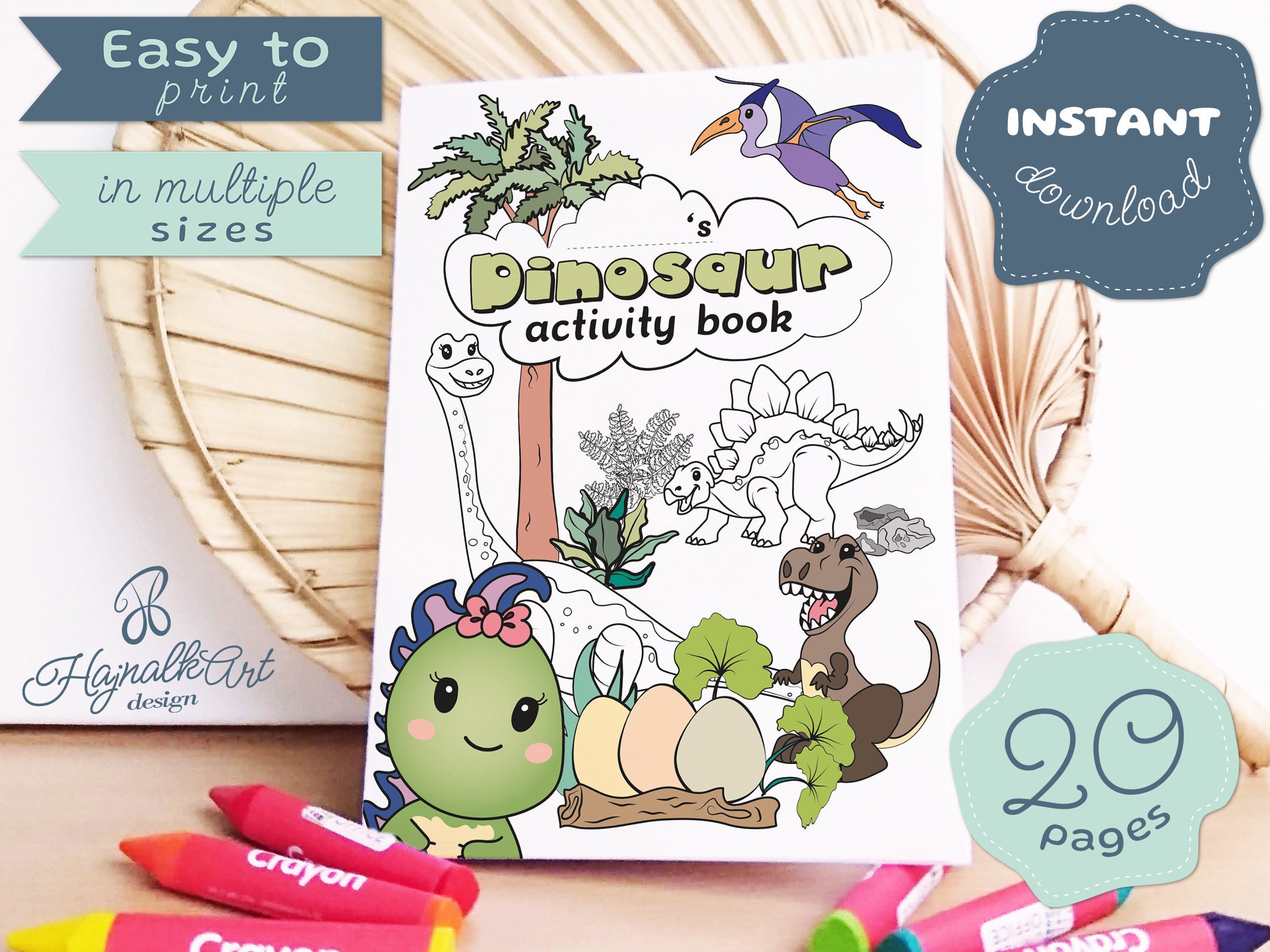 Dinosaur Activity Book, Preschool Dinosaur Printable Busy Book ...