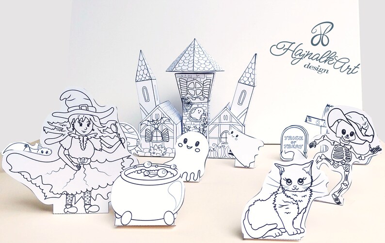 Haunted House Printable Paper Craft Activity Halloween - Etsy