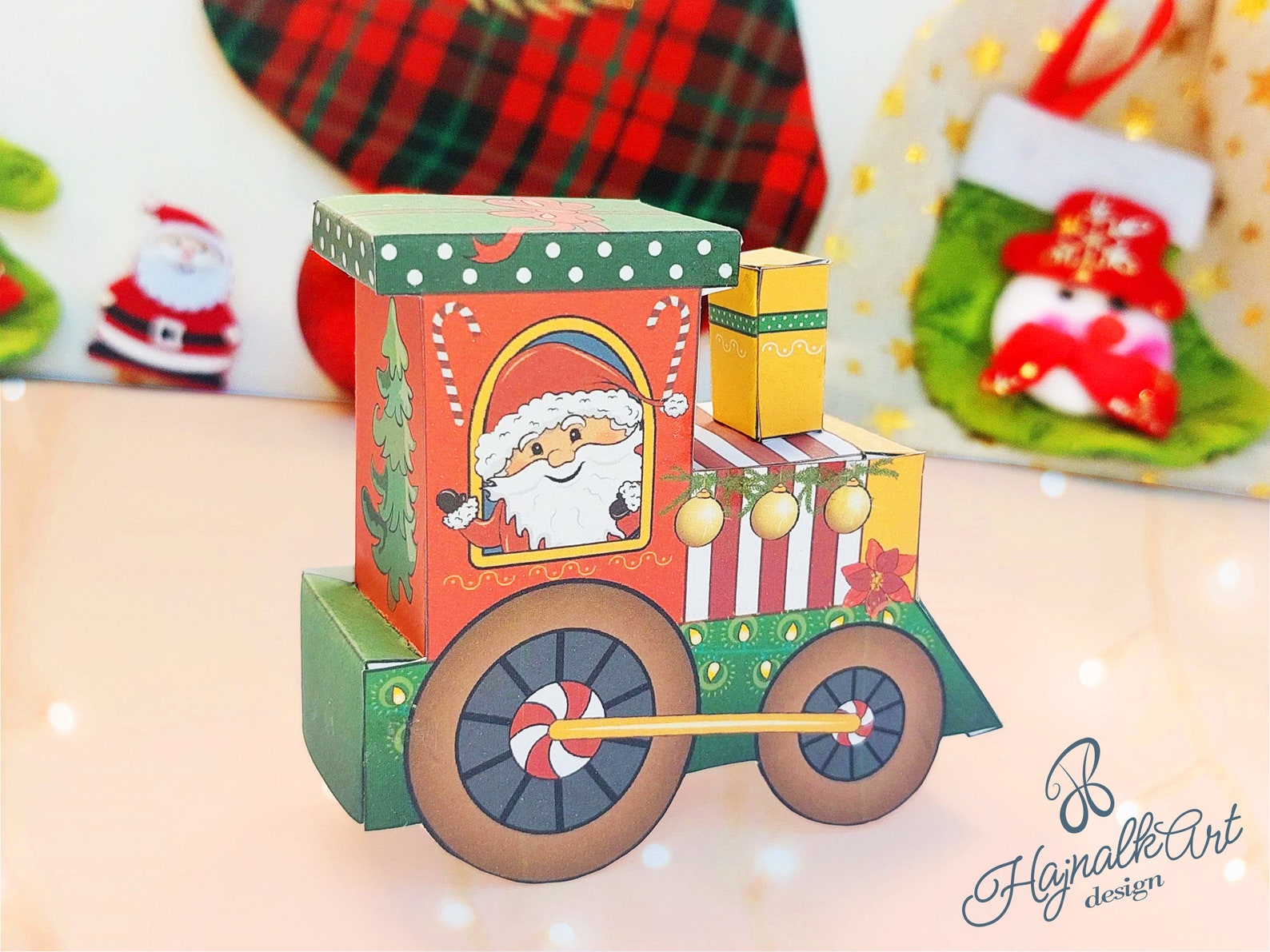 Printable Christmas Train, 3D Polar Express Locomotive With Santa ...