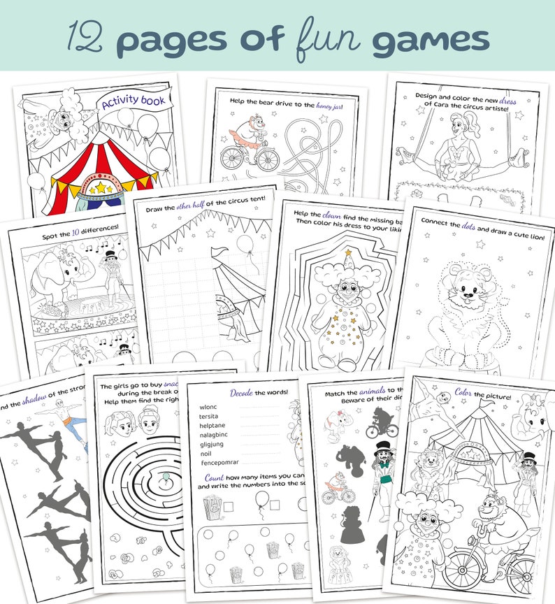 Circus Activity Book, Circus Worksheets, Circus Busy Book, Circus ...