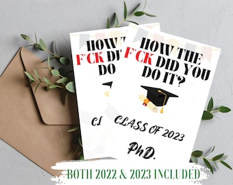 Printable Phd Graduation Card - Etsy
