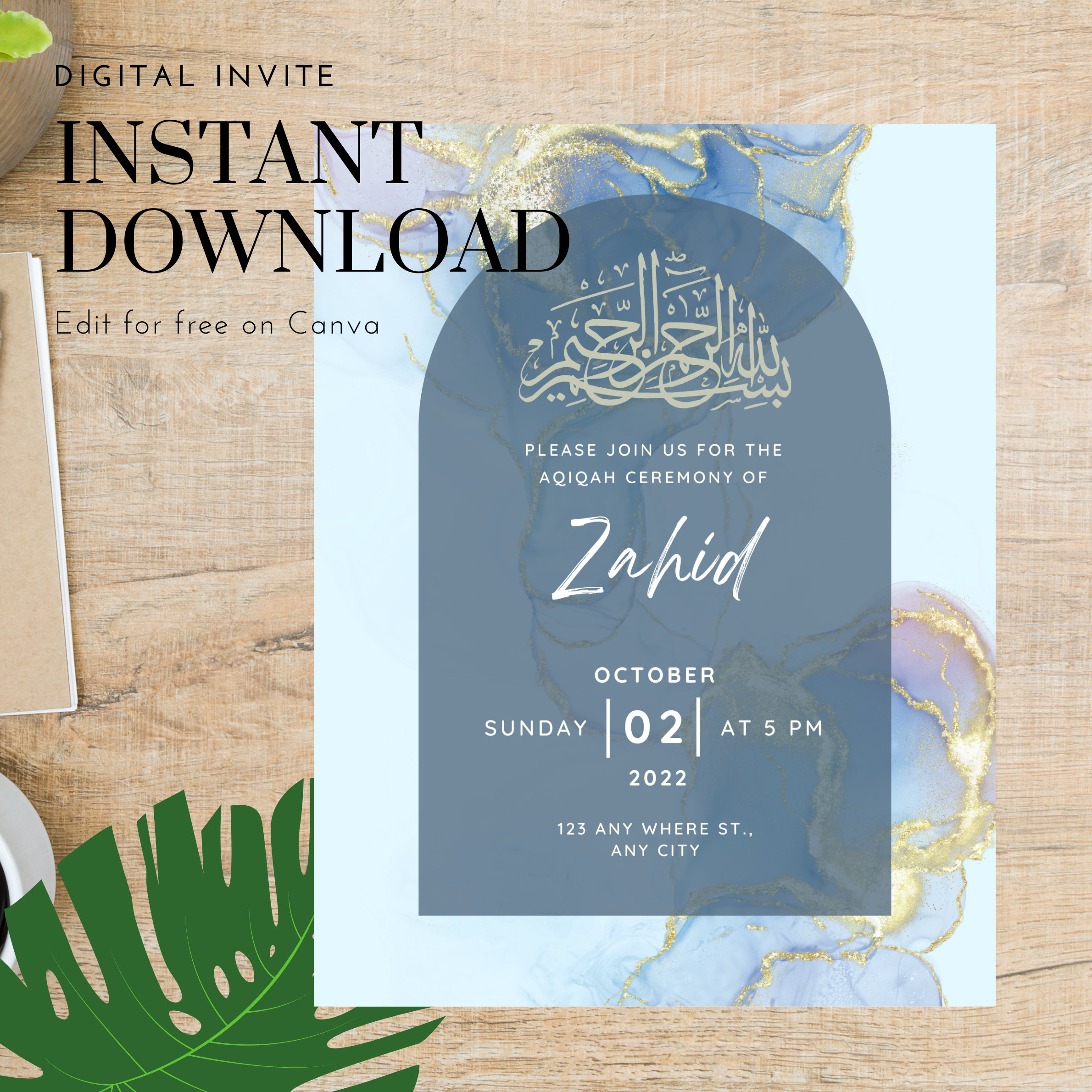 Boy Aqiqah Invitation - Etsy