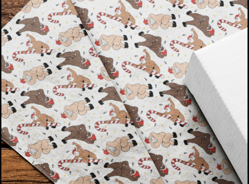 Funny Christmas Wrapping Paper Sexy Santa T Wrap Papers Joke Christmas Party T Paper Etsy