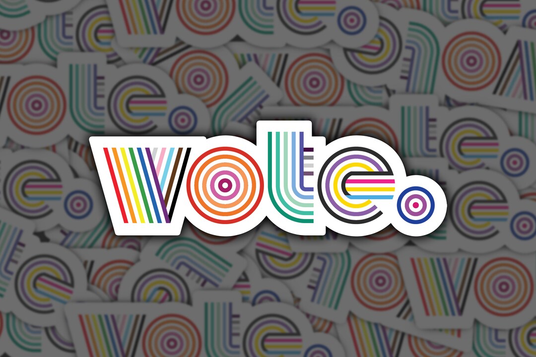 Vote LGBTQIA Trans Lesbian Bi Pan Gay Flag Colorful Minimal Election 3M ...