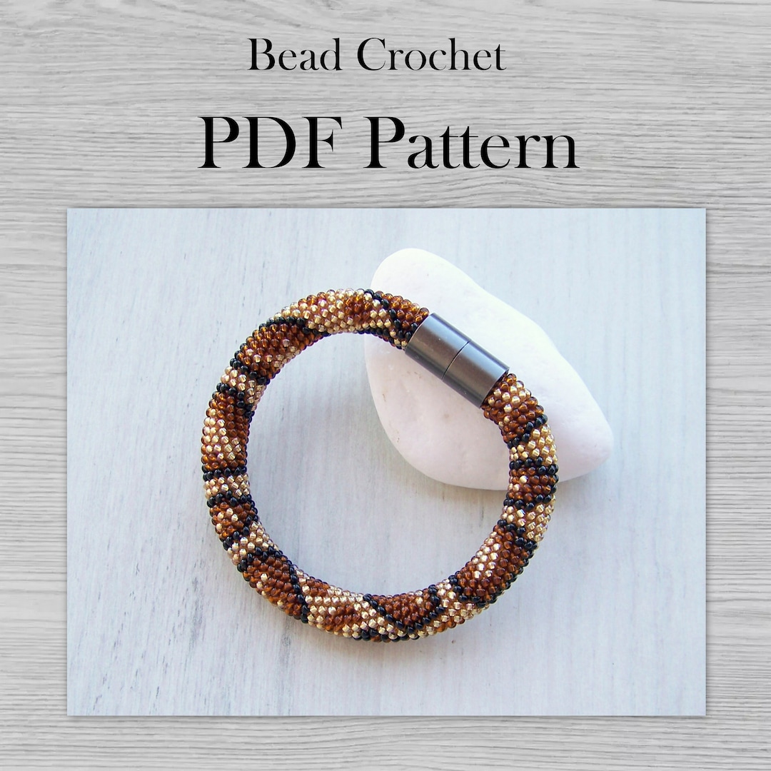 PDF Pattern Bead Crochet Snake Print Bracelet, Seed Beads Bracelet ...