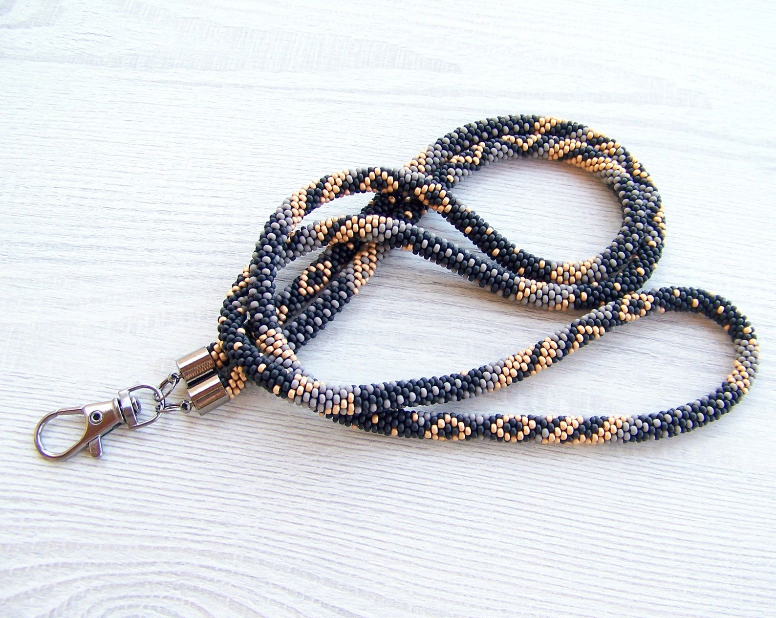 PDF Pattern for Patchwork Lanyard DIY Seed Bead Crochet Art - Etsy