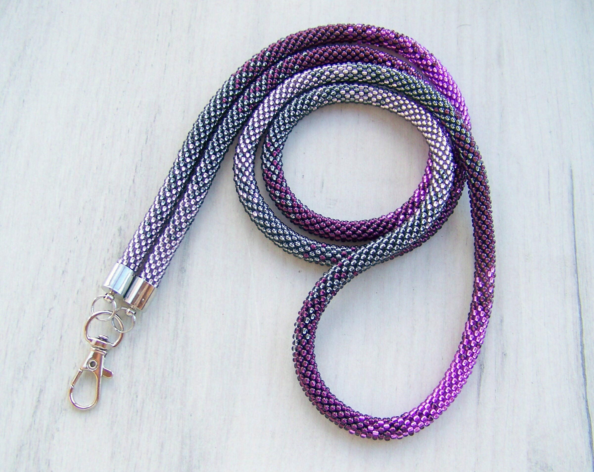 PDF Pattern for Ombe Lanyard or Necklace, DIY Seed Bead Gradient ...