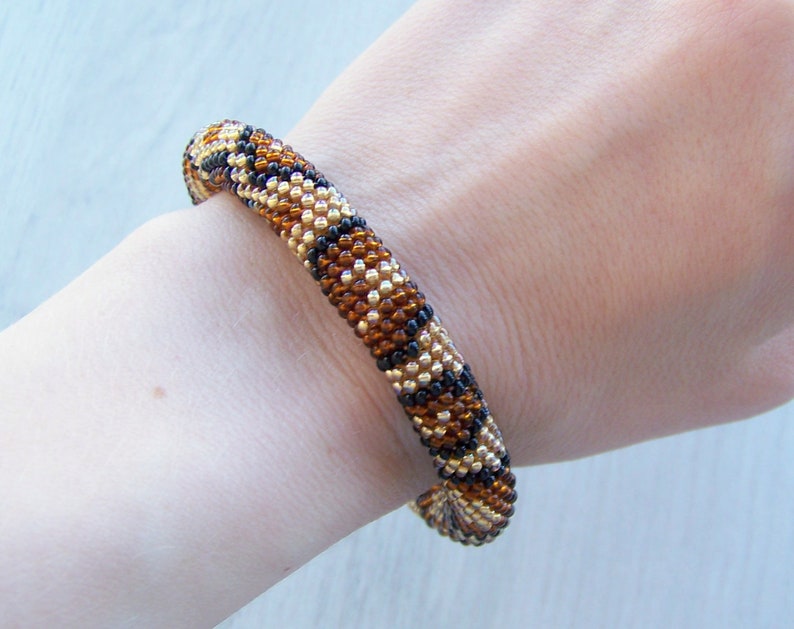 PDF Pattern Bead Crochet Snake Print Bracelet, Seed Beads Bracelet ...