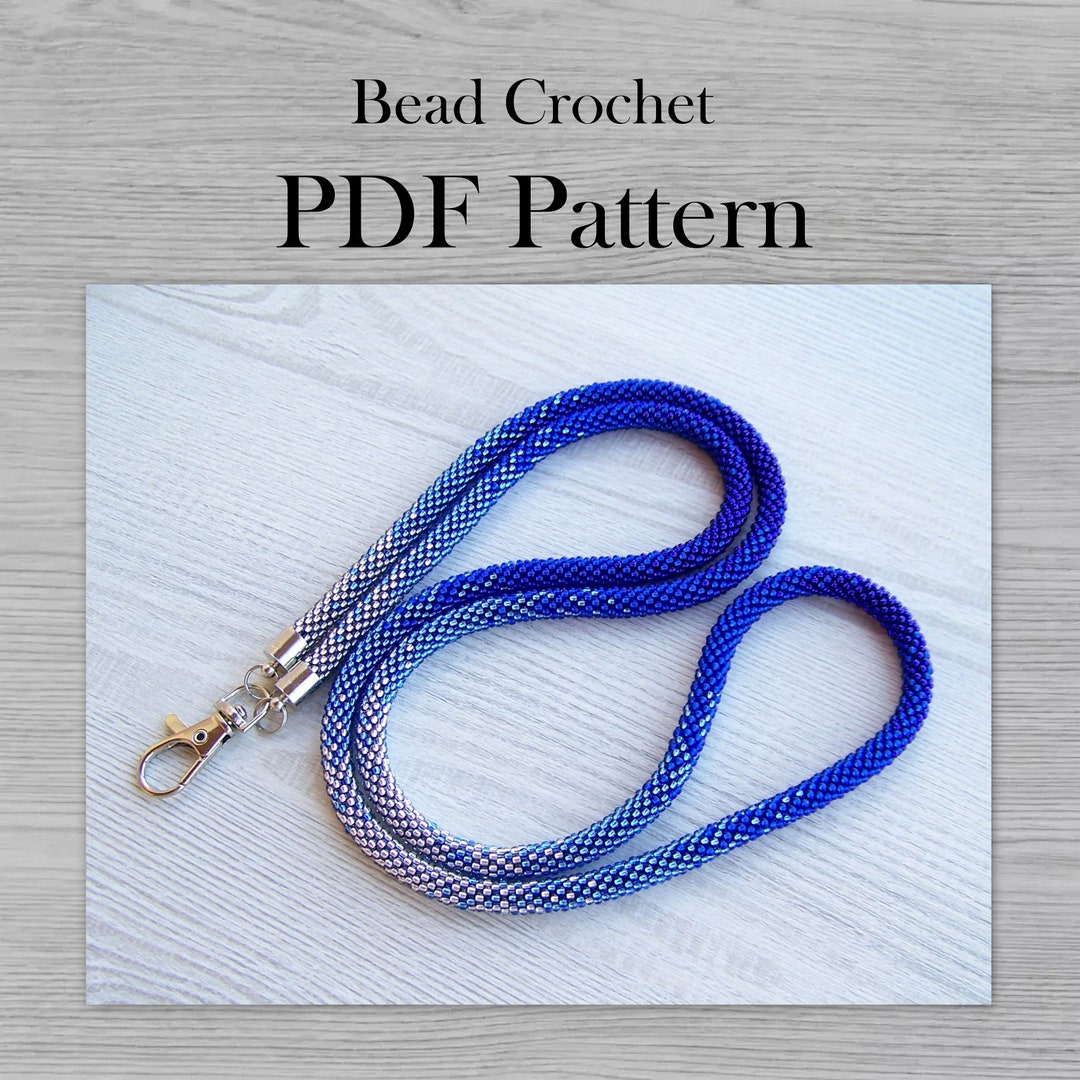 PDF Pattern for Gradient Lanyard, DIY Seed Bead Crochet Art Project ...