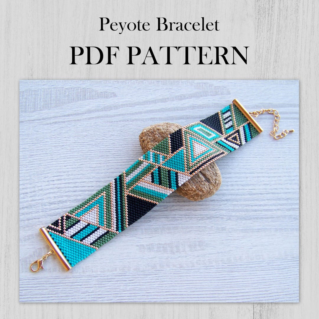 Geometric Peyote EVEN Count Bracelet Pattern, Miyuki Delica Abstract ...