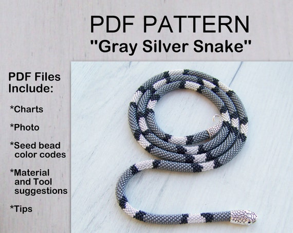 Bead Crochet Pattern Necklace PDF PNG Pattern Snake Design - Etsy
