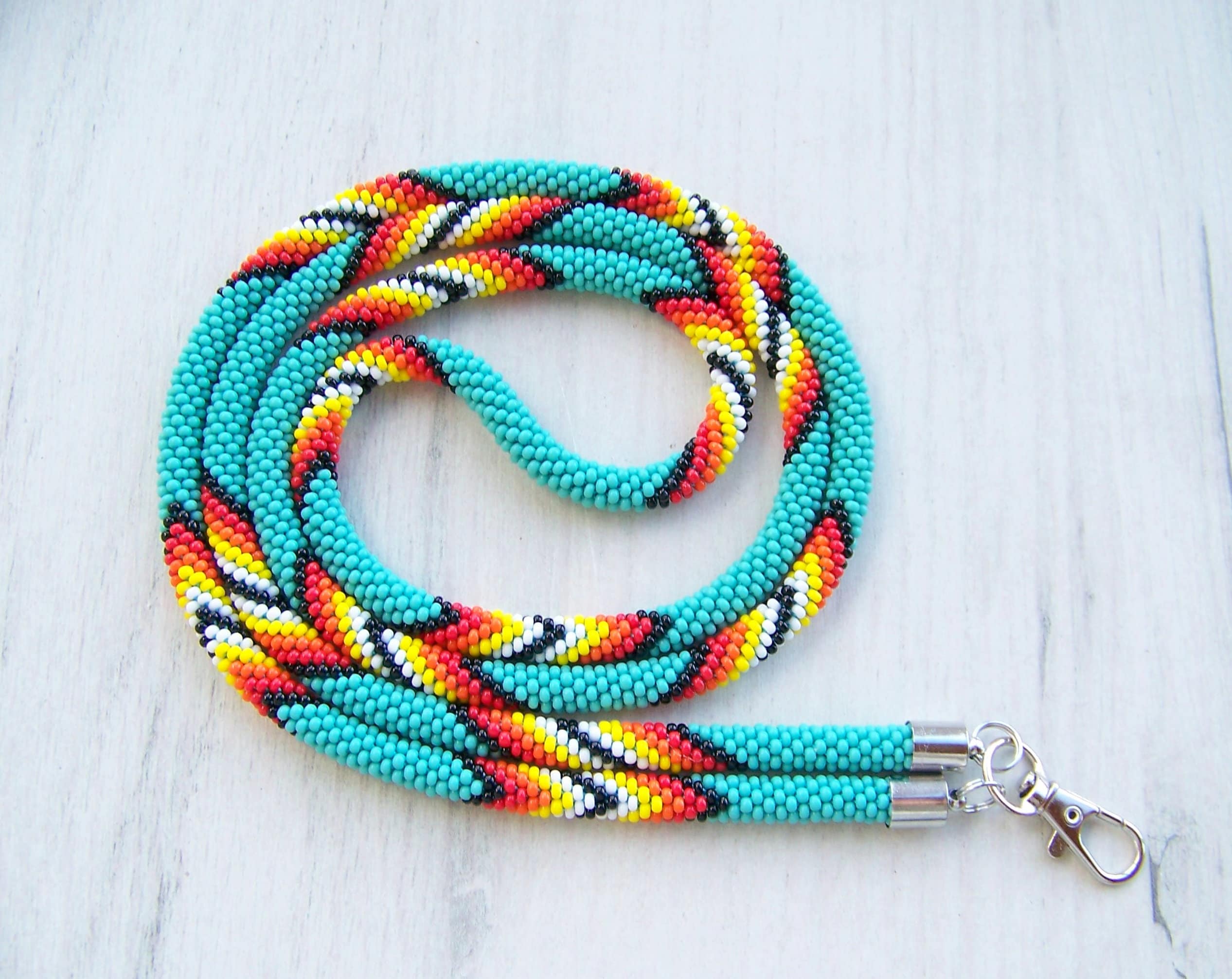 Bead Crochet Lanyard Pattern PDF for Native Tribal Lanyard or - Etsy
