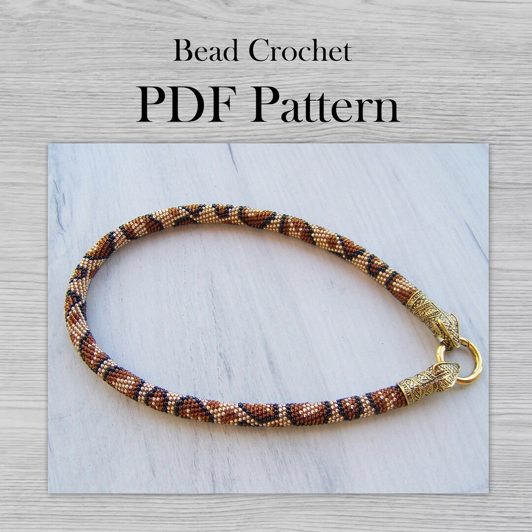 Bead Crochet Serpent Necklace Pattern, Snake Necklace Seed Bead PDF ...