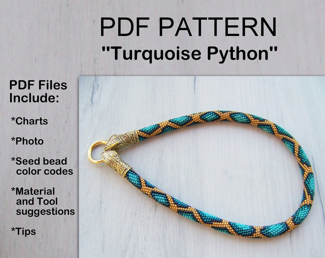 PDF Pattern for Python Necklace DIY Seed Bead Necklace - Etsy