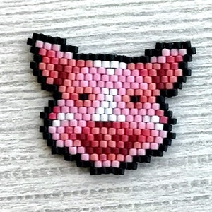 Pig Brick Stitch Pattern, Farm Animals Beading Graph Pattern, PDF File ...