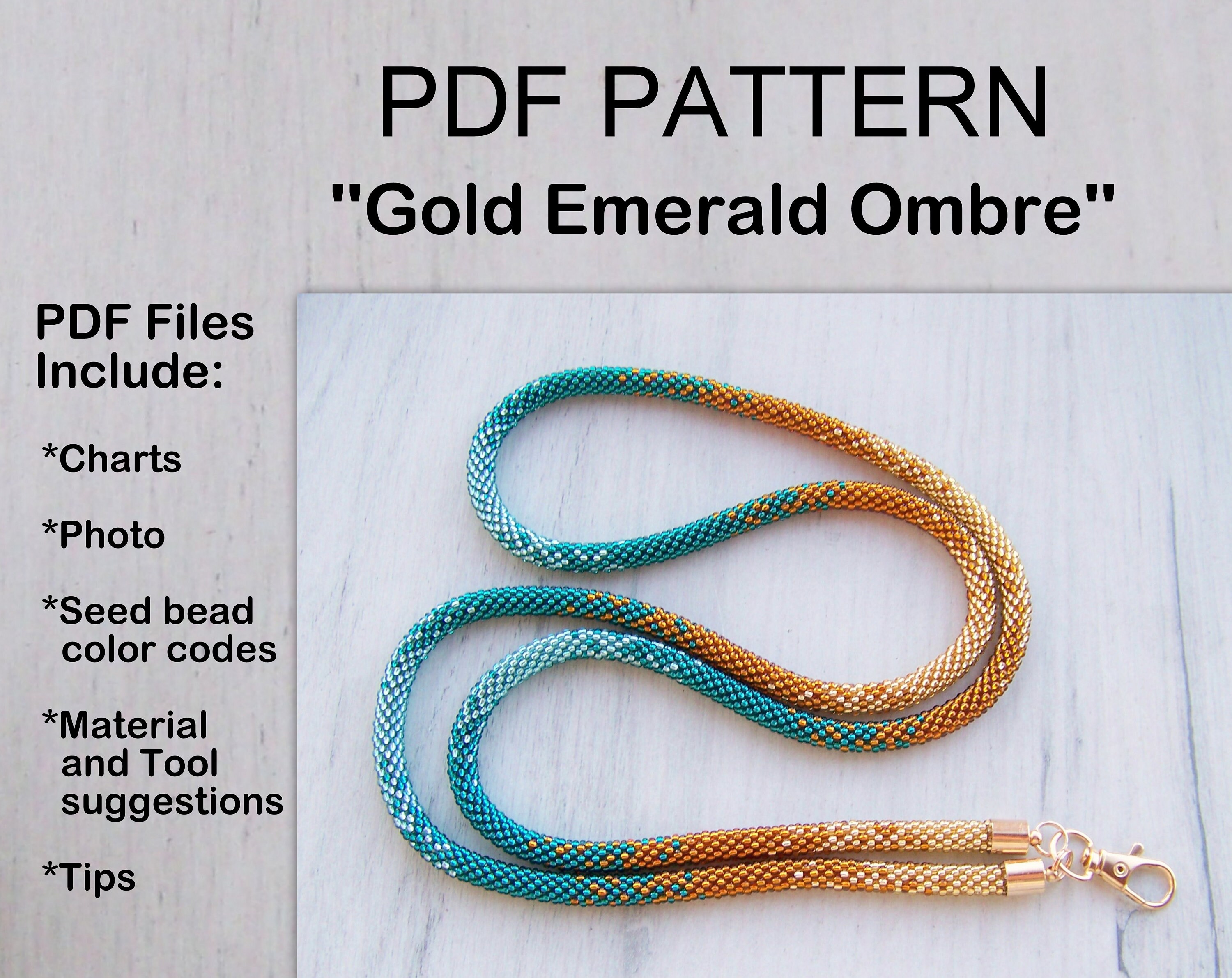 Bead Crochet Lanyard Pattern PDF for Ombre Gradient Necklace - Etsy