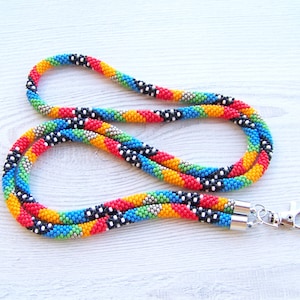 PDF Bead Crochet Lanyard Pattern, Statement Modern Colorful Geometric ...