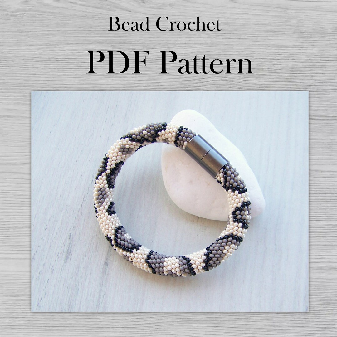 PDF Pattern for Beaded Crochet Bracelet, Seed Bead Crochet Rope Pattern ...