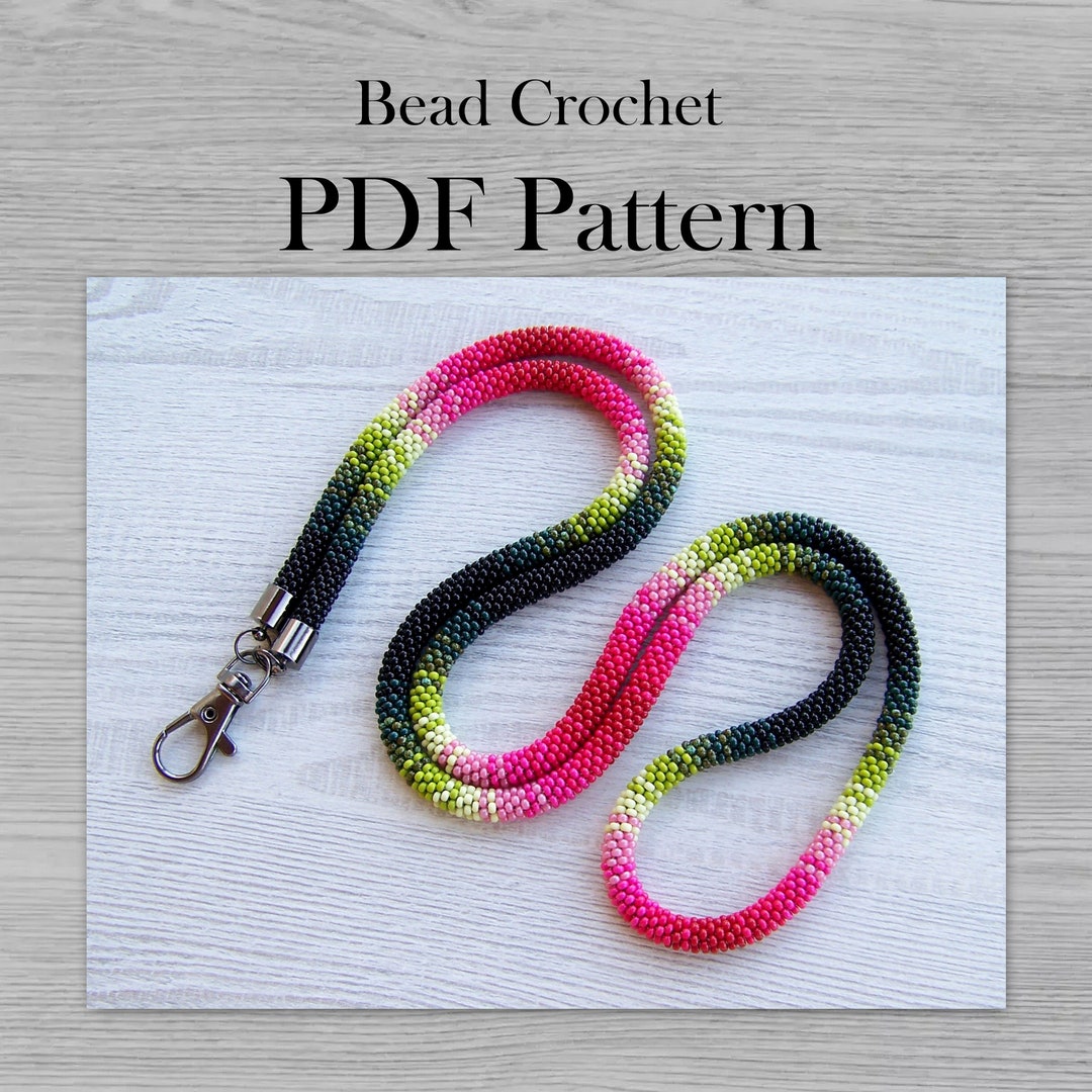 PDF Pattern for Colorful Lanyard or Necklace, DIY Seed Bead Gradient ...