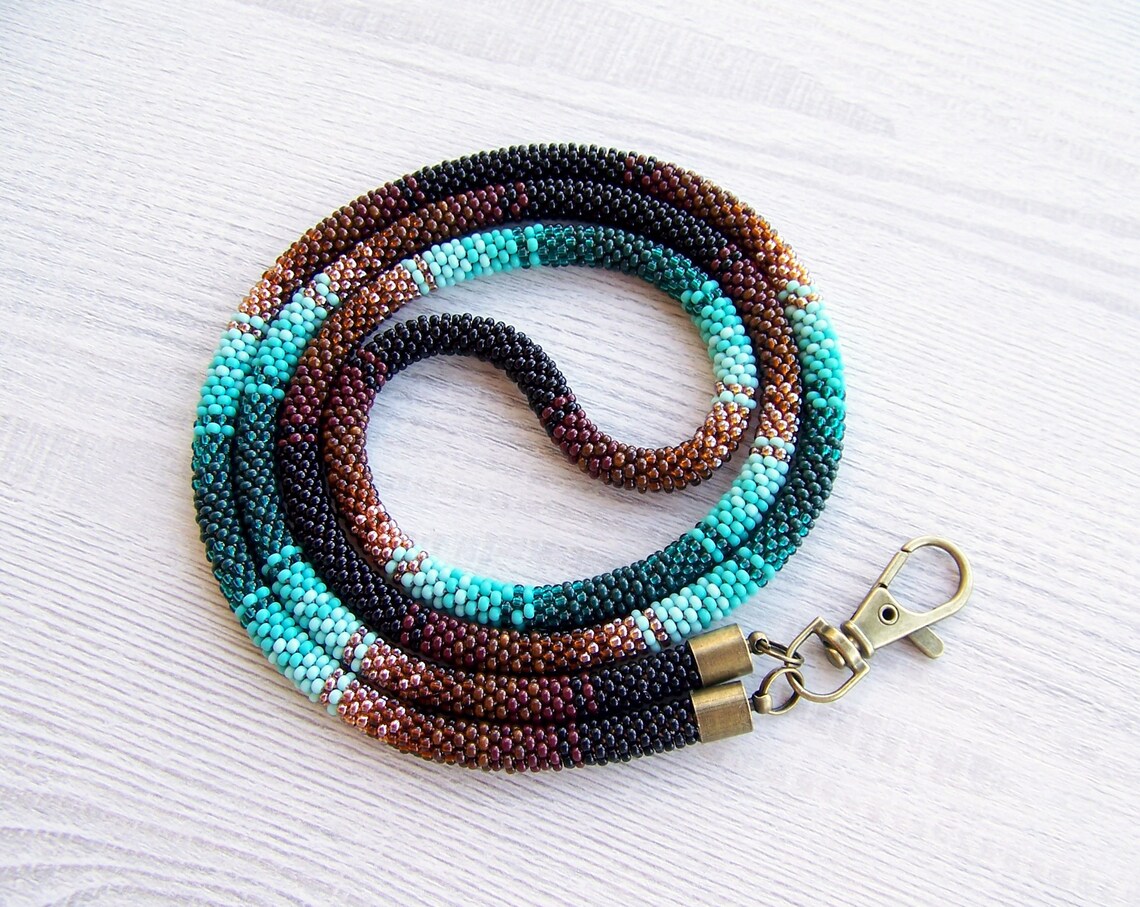 PDF Pattern for Colorful Lanyard or Necklace, DIY Seed Bead Gradient ...