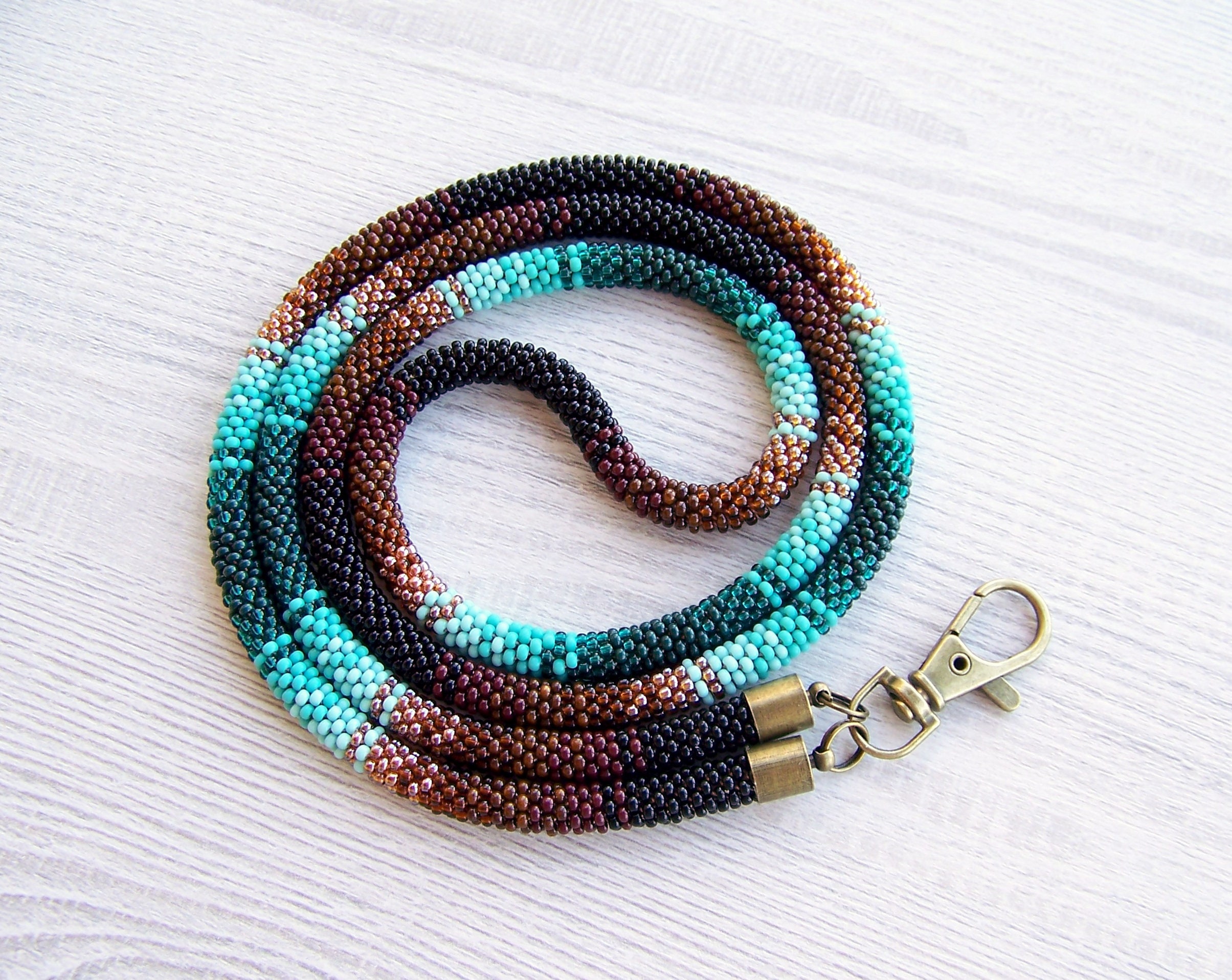 PDF Pattern for Colorful Lanyard or Necklace, DIY Seed Bead Gradient ...