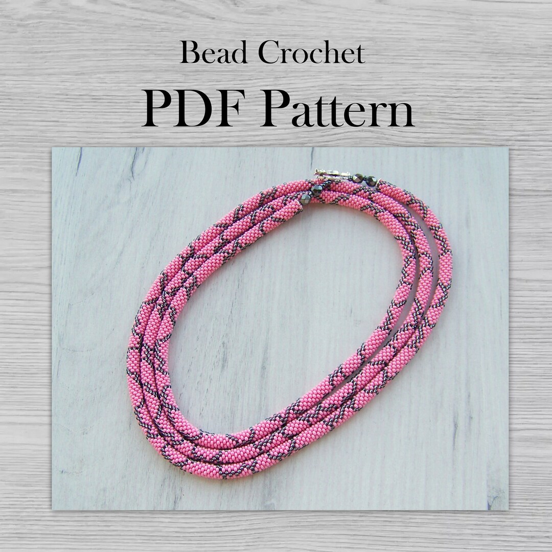 Bead Crochet Pattern for Necklace, DIY Seed Bead Crochet Art Project ...