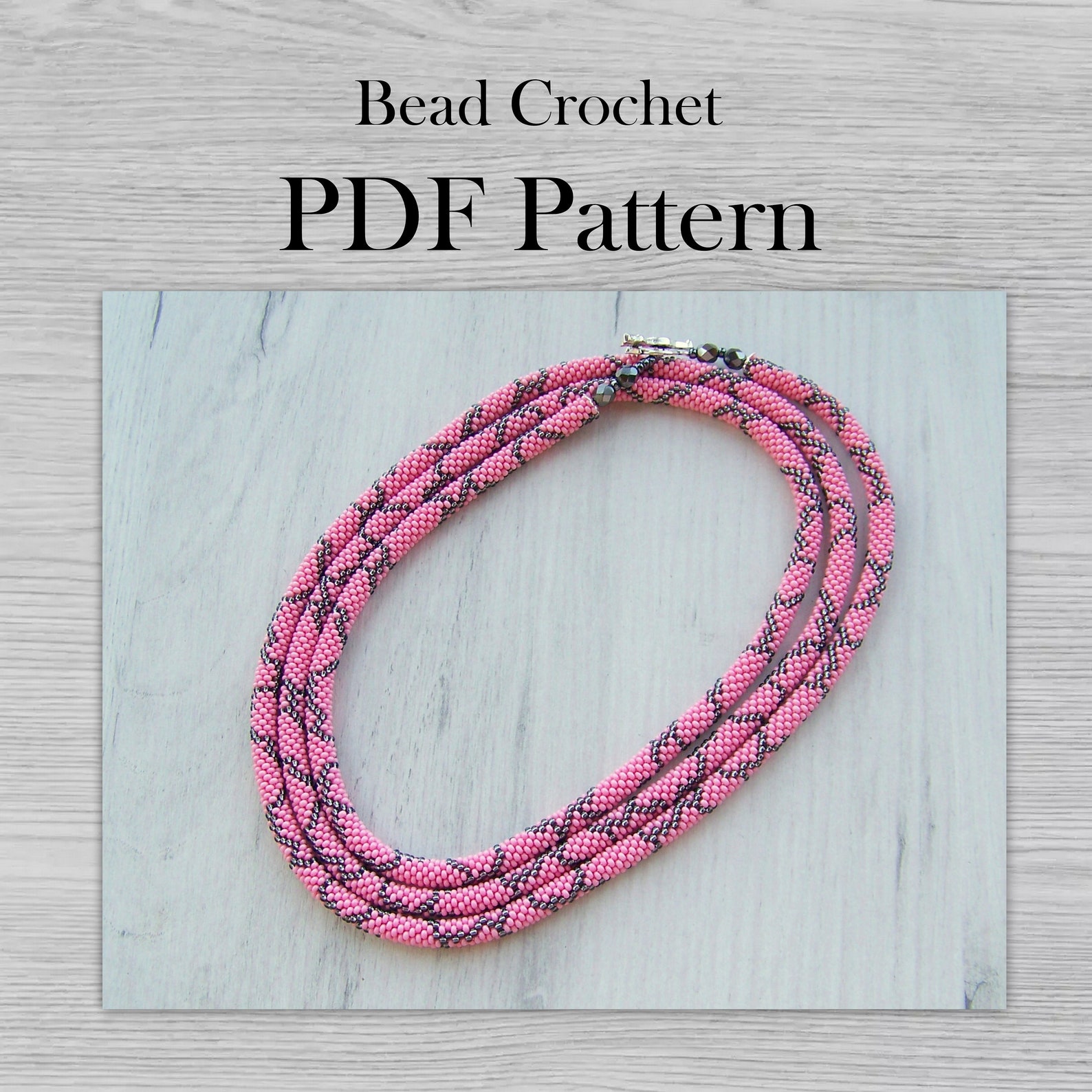 Bead Crochet Pattern for Necklace, DIY Seed Bead Crochet Art Project ...