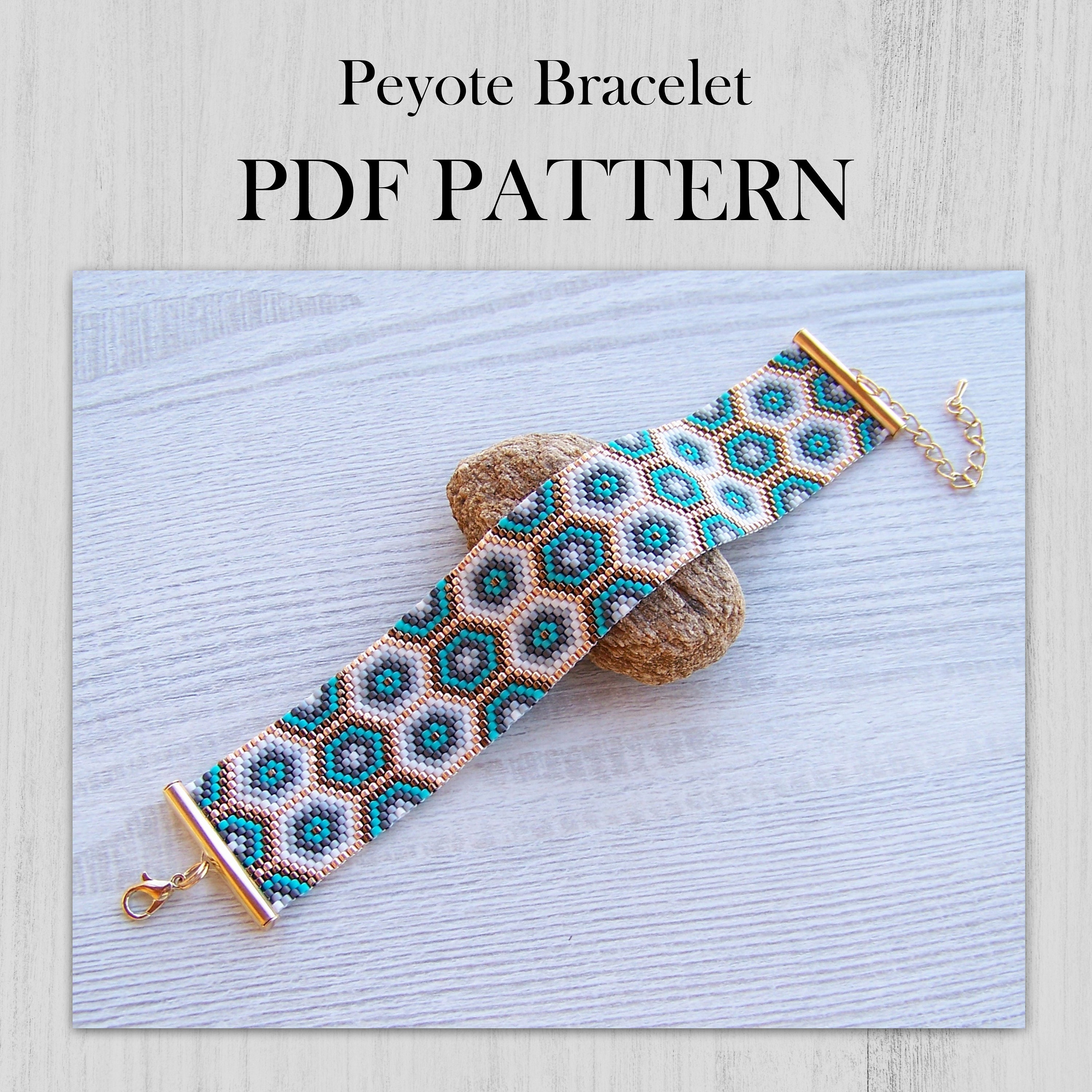 Beaded Honeycomb Peyote ODD Count Bracelet Pattern, Miyuki Delica PDF ...