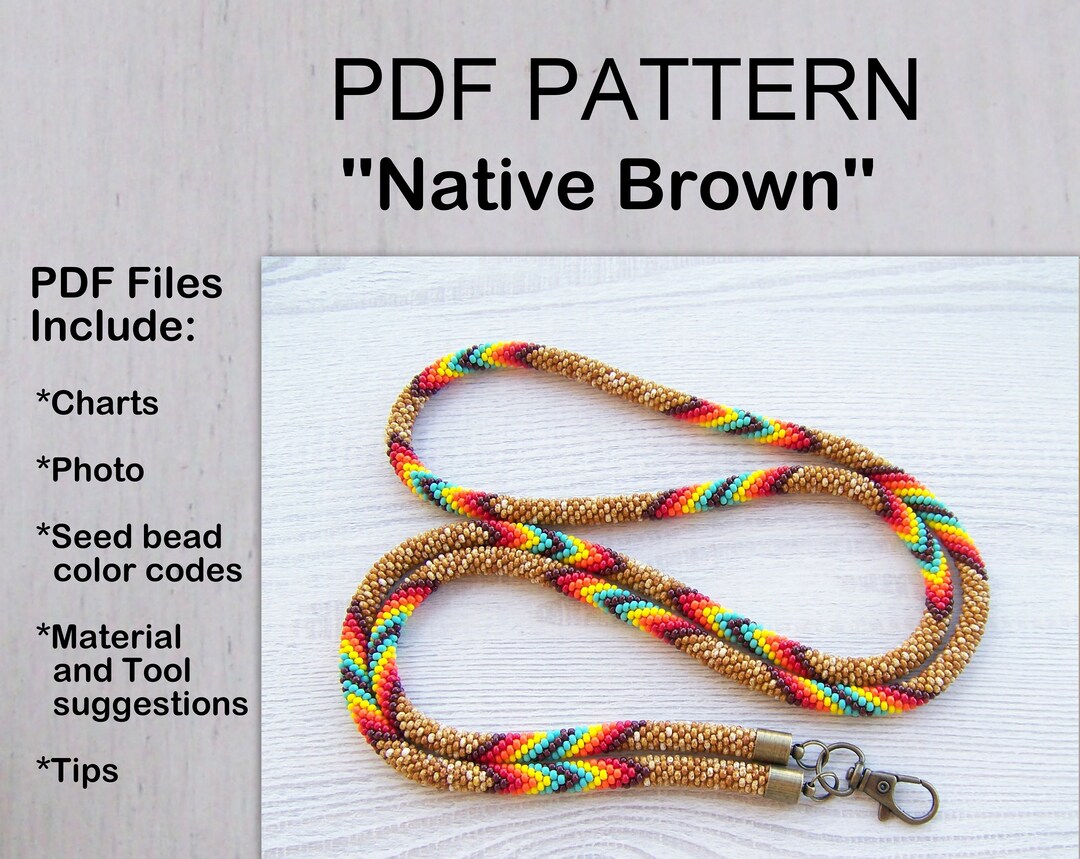 Bead Crochet Lanyard Pattern PDF for Native Tribal Lanyard or - Etsy