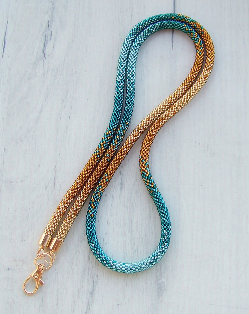 Bead Crochet Lanyard Pattern PDF for Ombre Gradient Necklace - Etsy